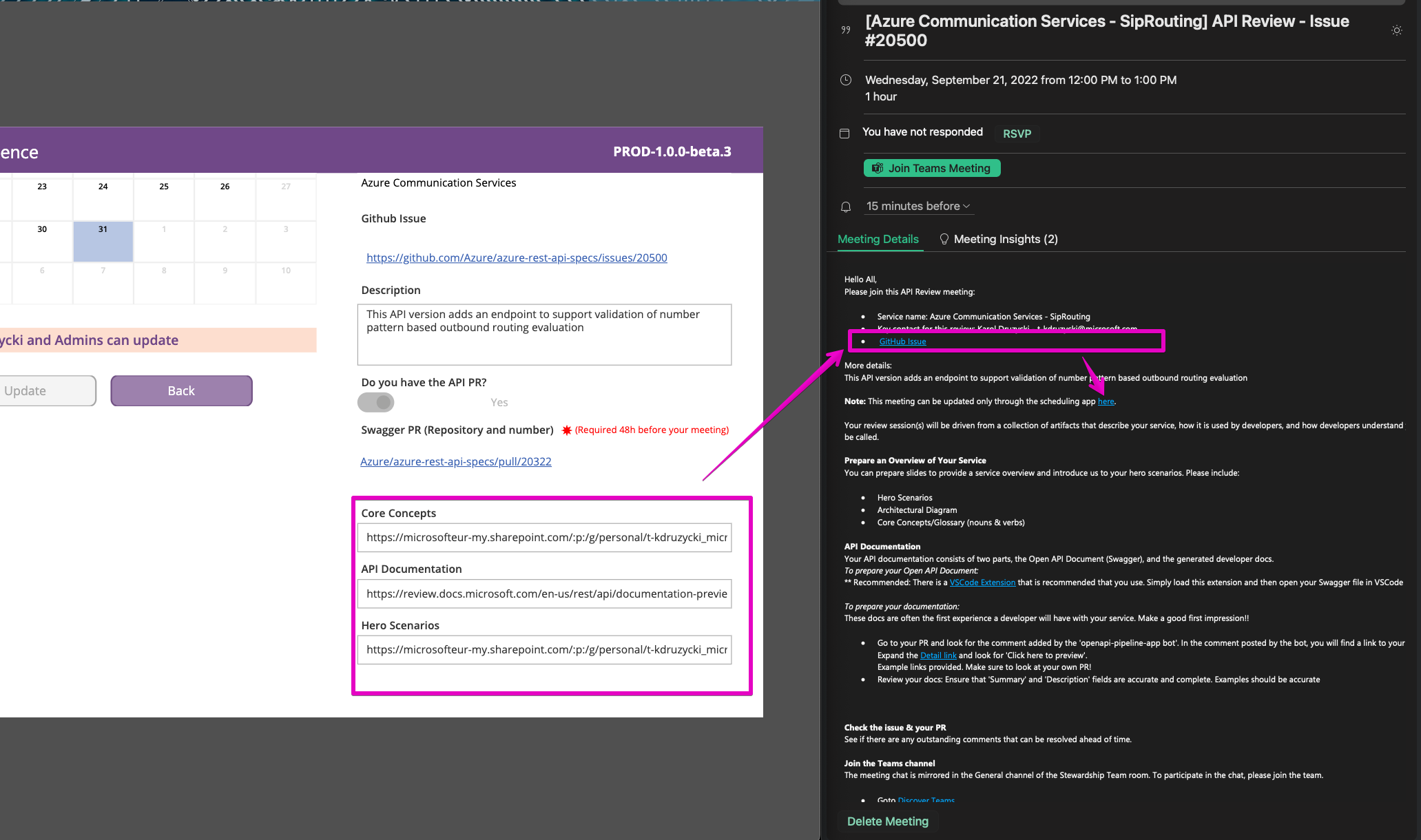 Review Artifacts Information Must Be In The Api Review Issue And Calendar Invite · Issue