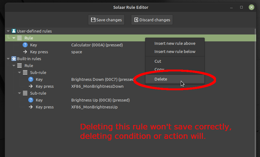 User rule cannot be deleted if it is the only one · Issue #1714 · pwr-Solaar/Solaar · GitHub