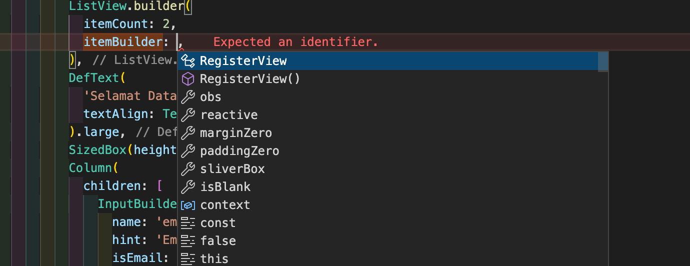 Dart Intellisense/ Autocomplete not working in VS Code. · Issue #2787 ...