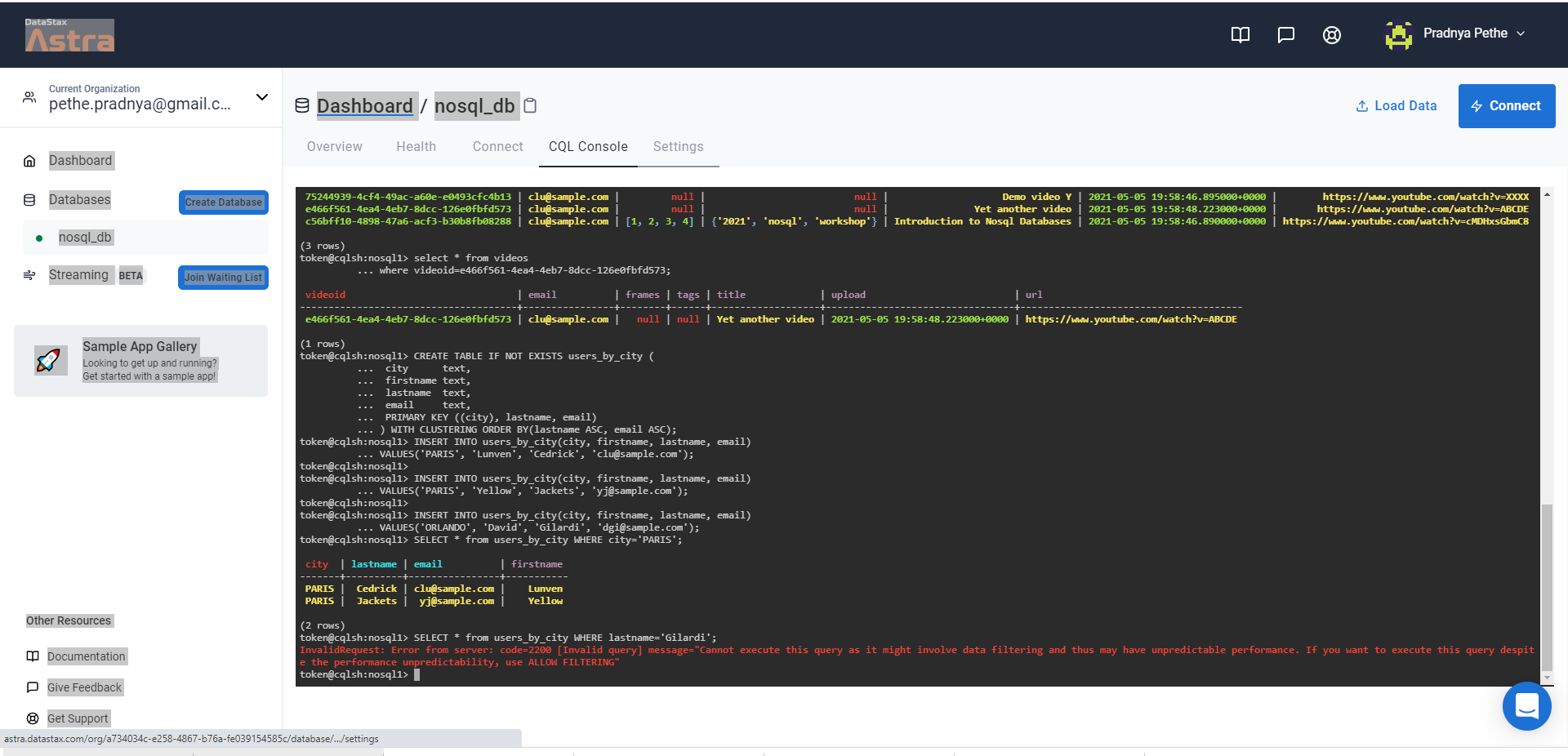 [HW] Pradnya Pethe · Issue #10 · datastaxdevs/workshop-introduction-to-nosql · GitHub