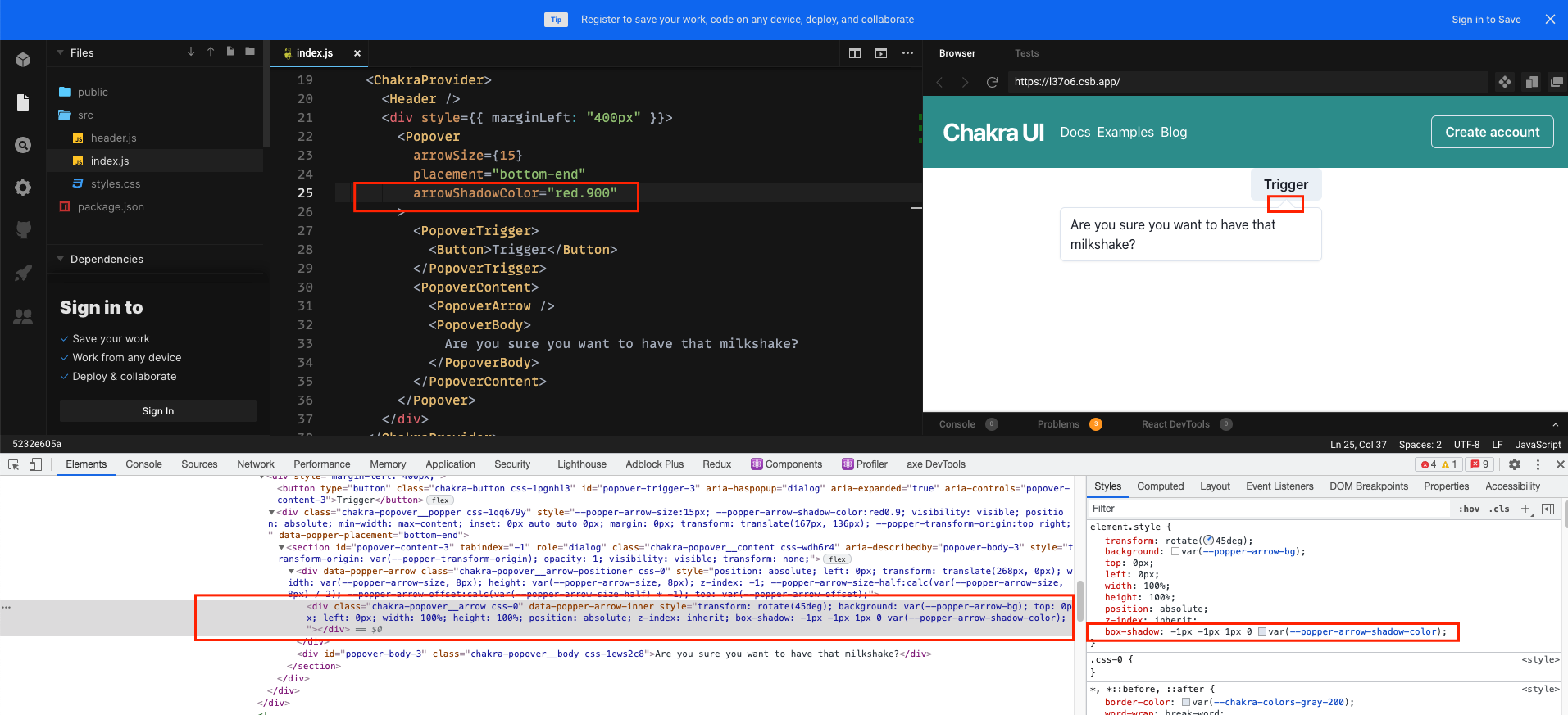 Popover arrowShadowColor is not working · Issue #4127 · chakra-ui/chakra-ui · GitHub