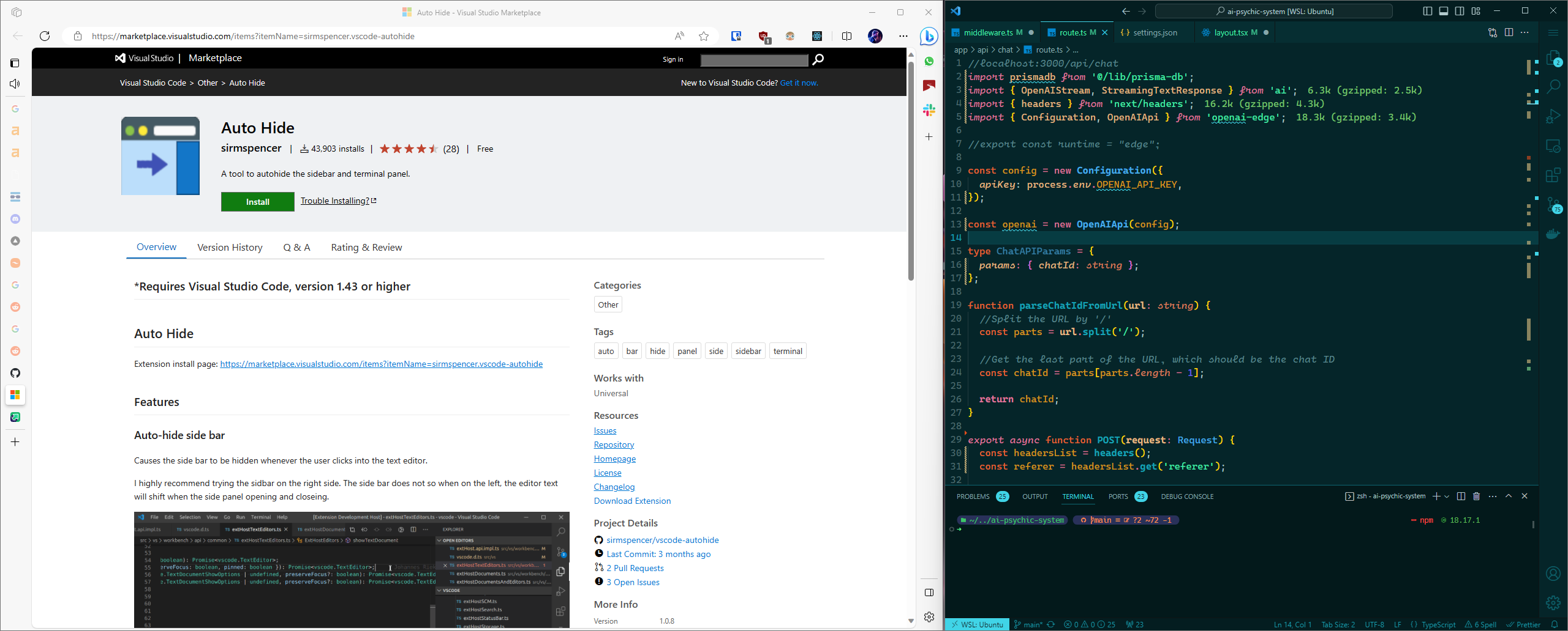 Add setting to automatically hide the side bar · Issue #3742 ...