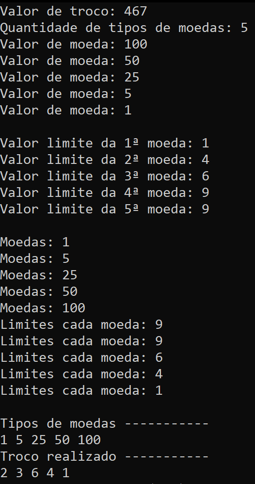 GitHub - BieAnimaton/dar_o_troco_com_limite: Programa em C para dar o troco em "x" moedas com "y ...