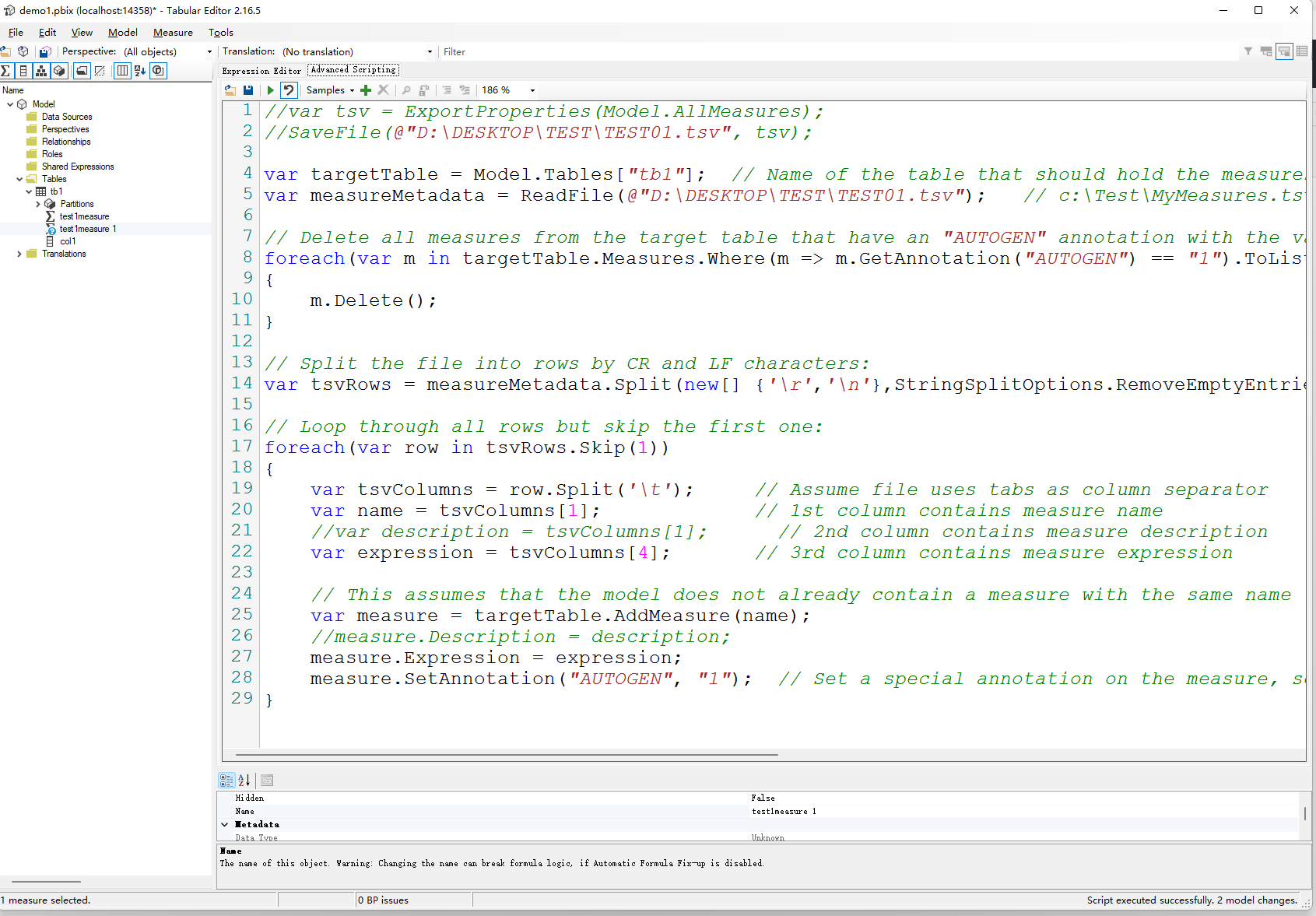 C # script automatically write DAX problems: retained a newline; Please help · Issue #967 ...