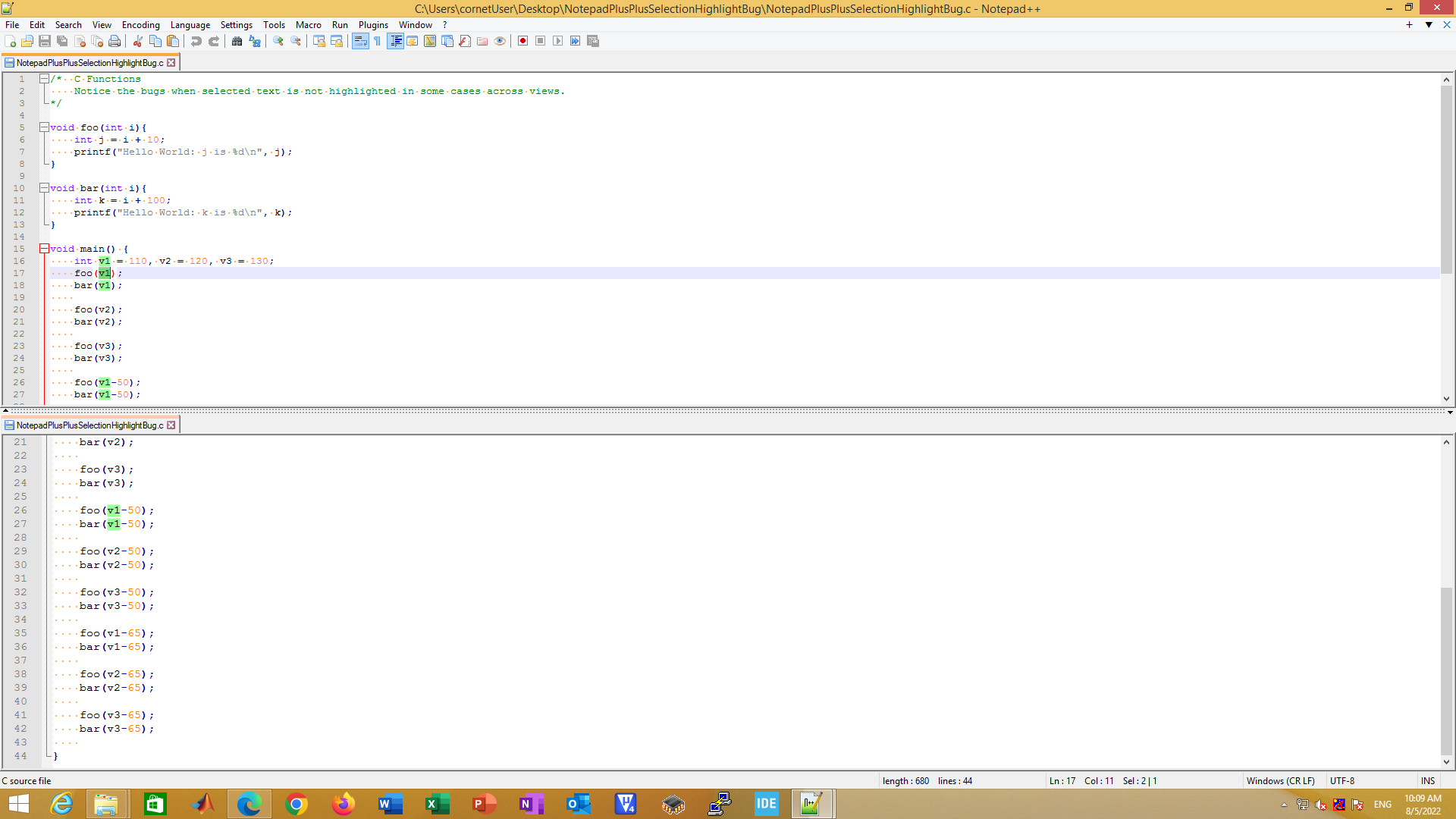 All Instances Aren't Highlighted (In Green Highlighting Of Selected ...