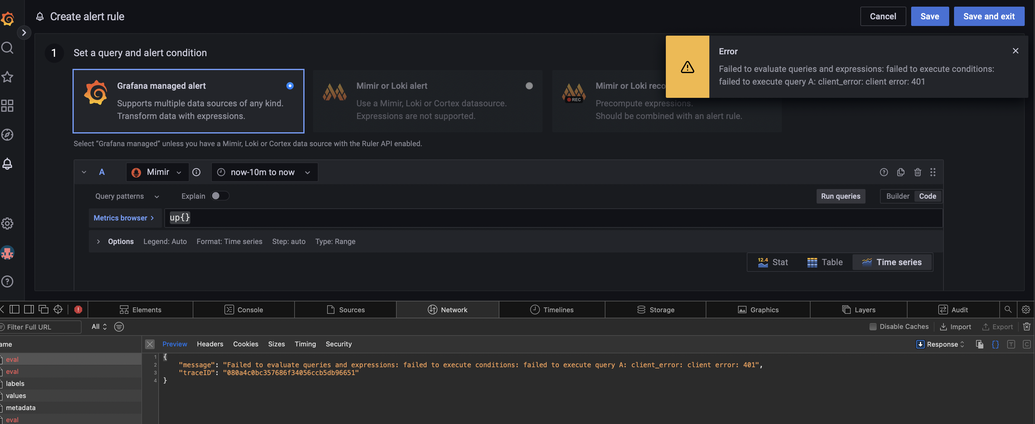 Run queries in Grafana Alerting not working · Issue #58876 · grafana/grafana · GitHub