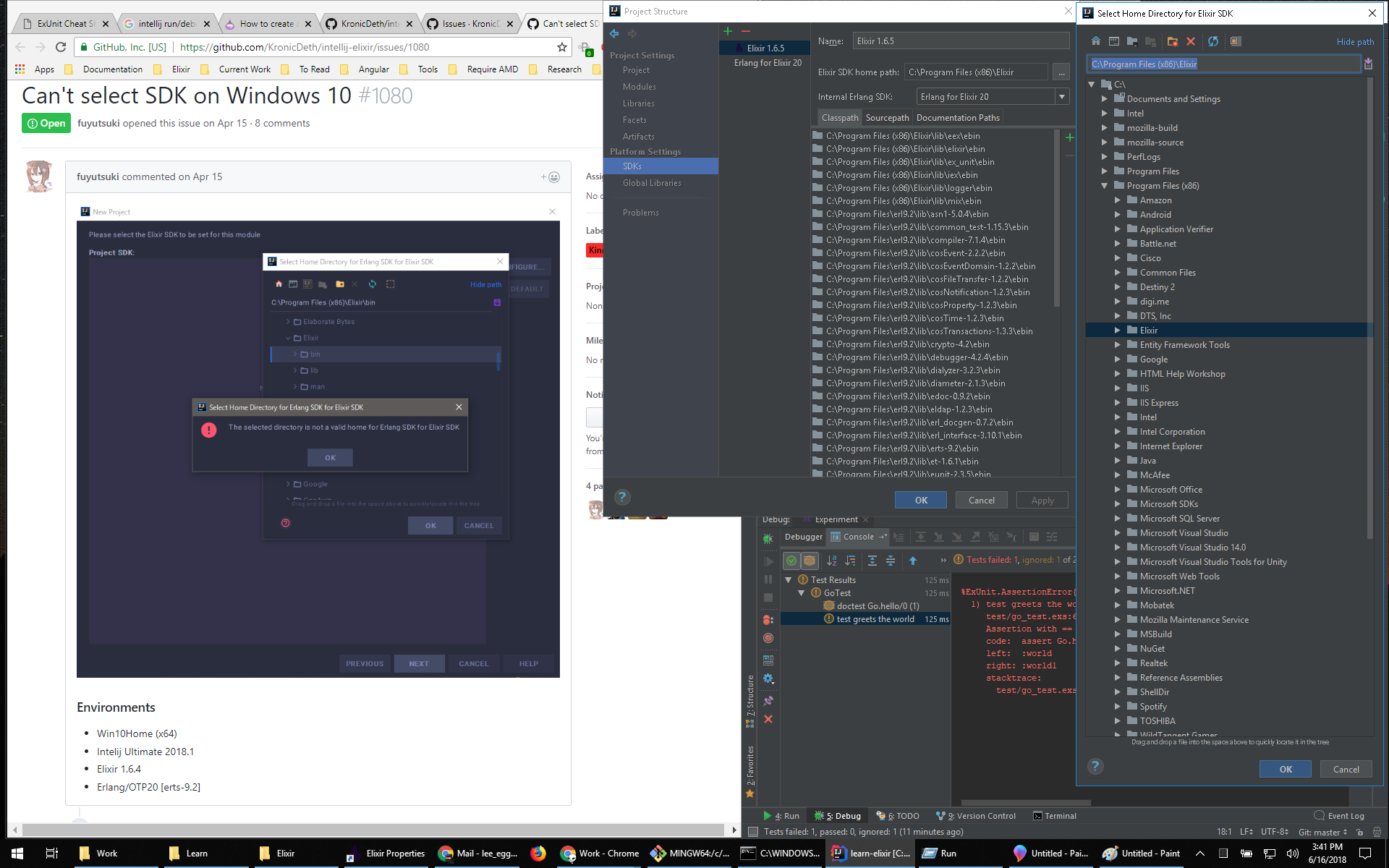 Can T Select Sdk On Windows 10 · Issue 1080 · Kronicdeth Intellij Elixir · Github