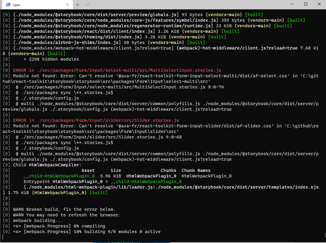[bug] Installation For Contribute On Windows Css Files Generation · Issue 671 · Axafrance