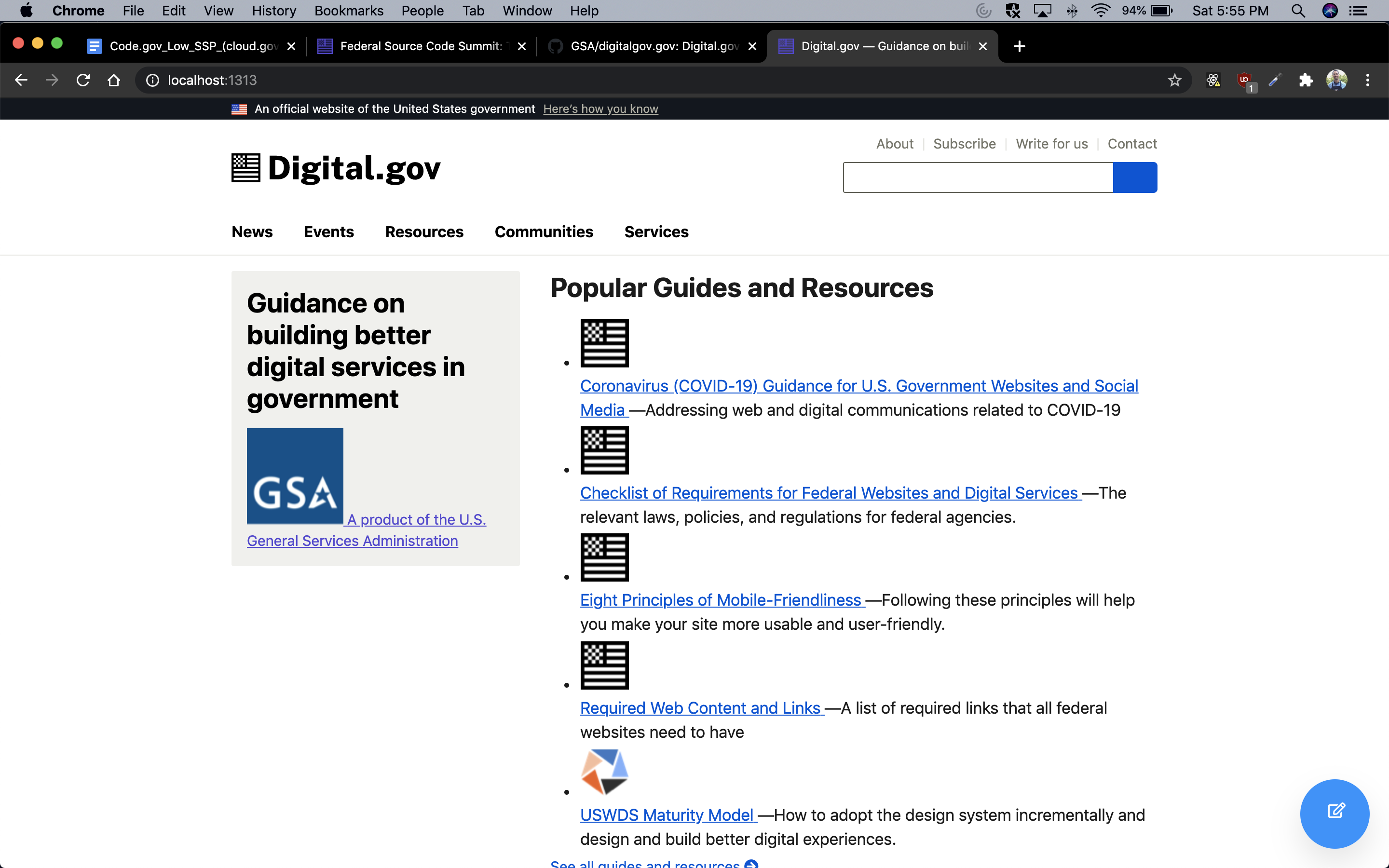 Bug: Development site not rendering correctly · Issue #3293 · GSA/digitalgov.gov · GitHub