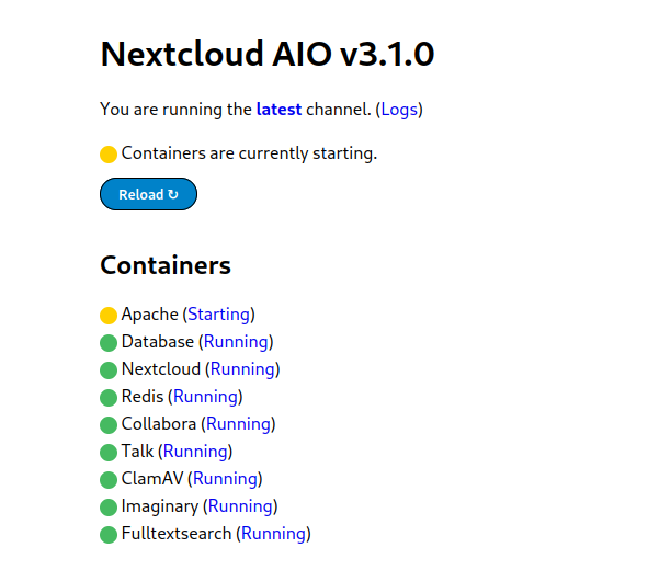 Cannot start AIO properly - nextcloud-aio-apache has unhealthy status ...