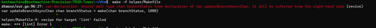 Recipe for target 'lint' failed · Issue #282 · dtm-labs/dtm · GitHub