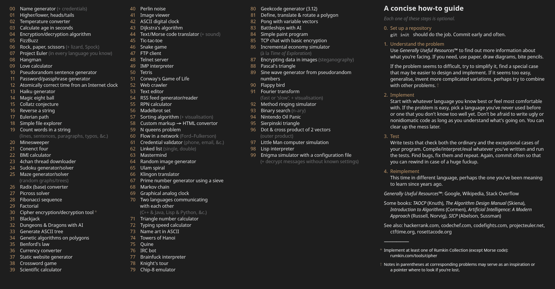 GitHub - moppdev/misc-exercise: A repository of random programming questions' answers