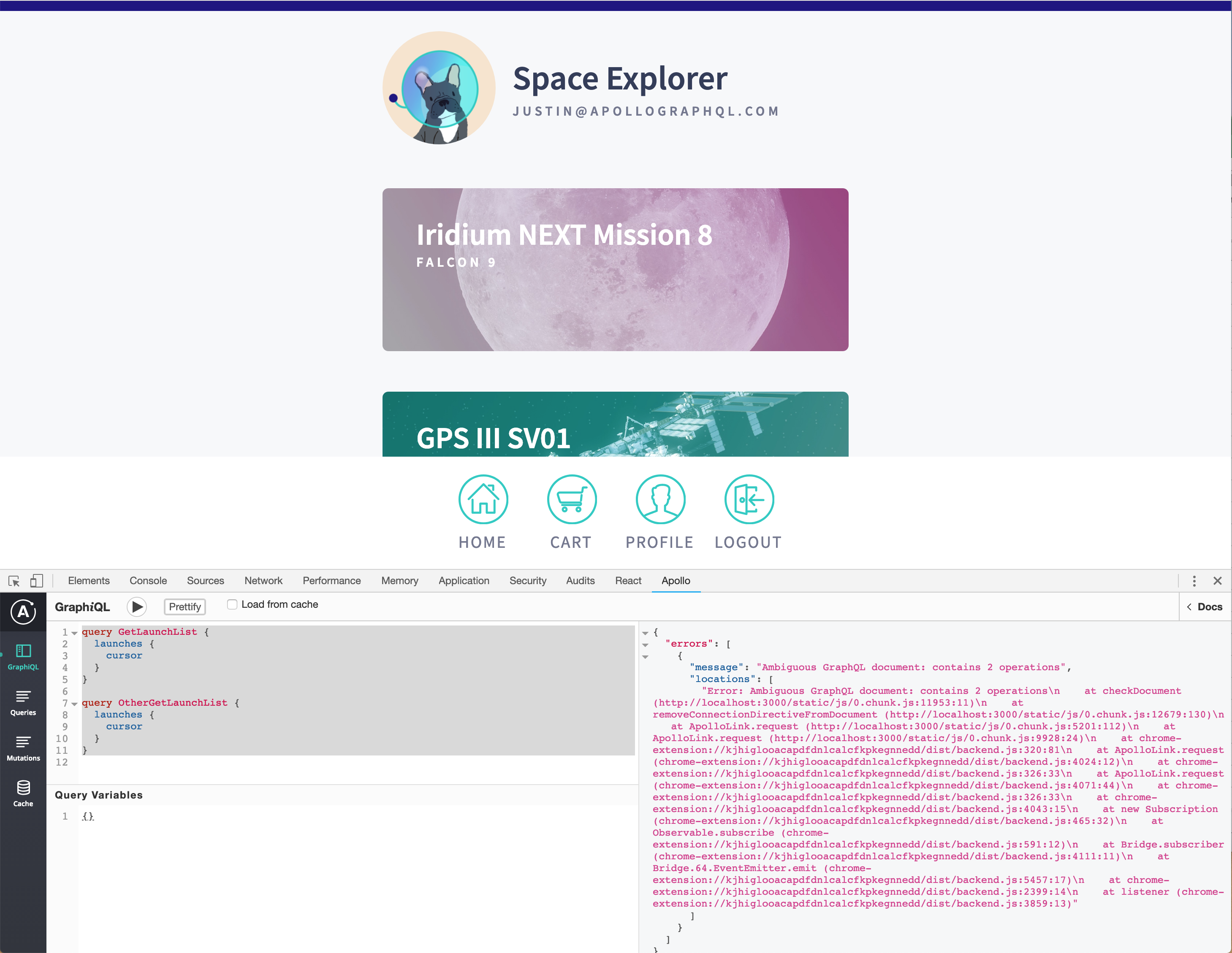 Cannot run GraphiQL query from document with multiple operations · Issue #129 · apollographql ...