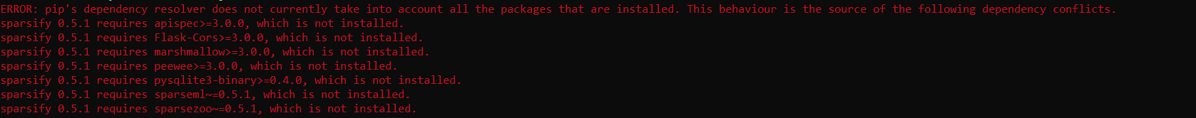 Error while installing sparsify via pip · Issue #76 · neuralmagic/sparsify · GitHub