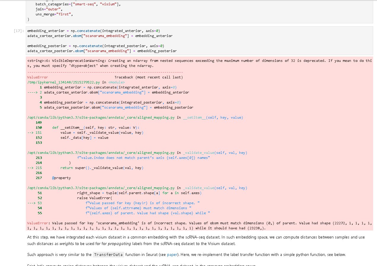 ValueError: Value passed for key scanorama_embedding is of incorrect ...