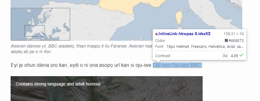 Default text-link colour should be #222222 · Issue #4653 · bbc/simorgh · GitHub
