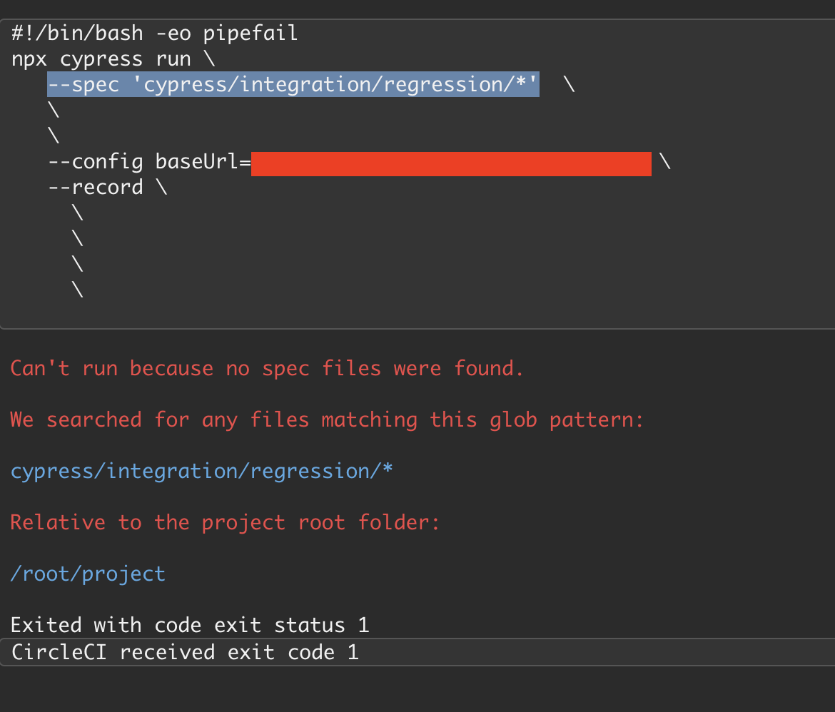 Can't run because no spec files were found. · Issue #328 · cypress-io/circleci-orb · GitHub