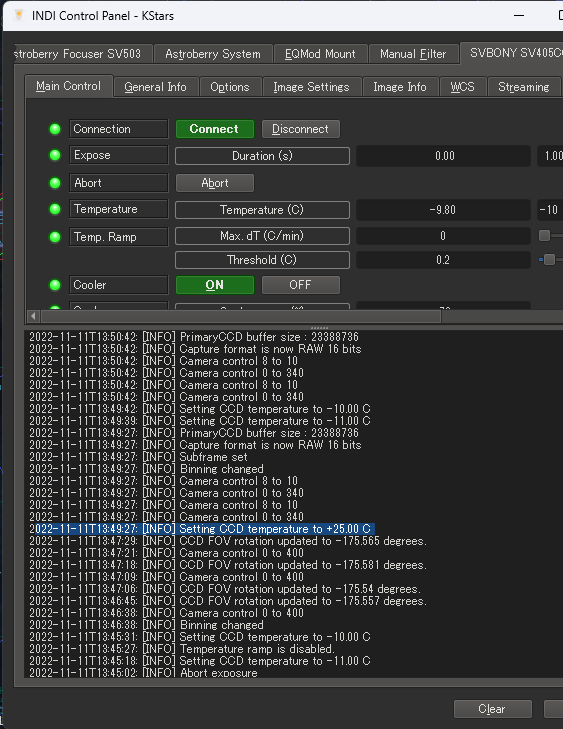 indi_svbony_ccd: When the sequence is started, the target temperature is set to 25°C · Issue ...