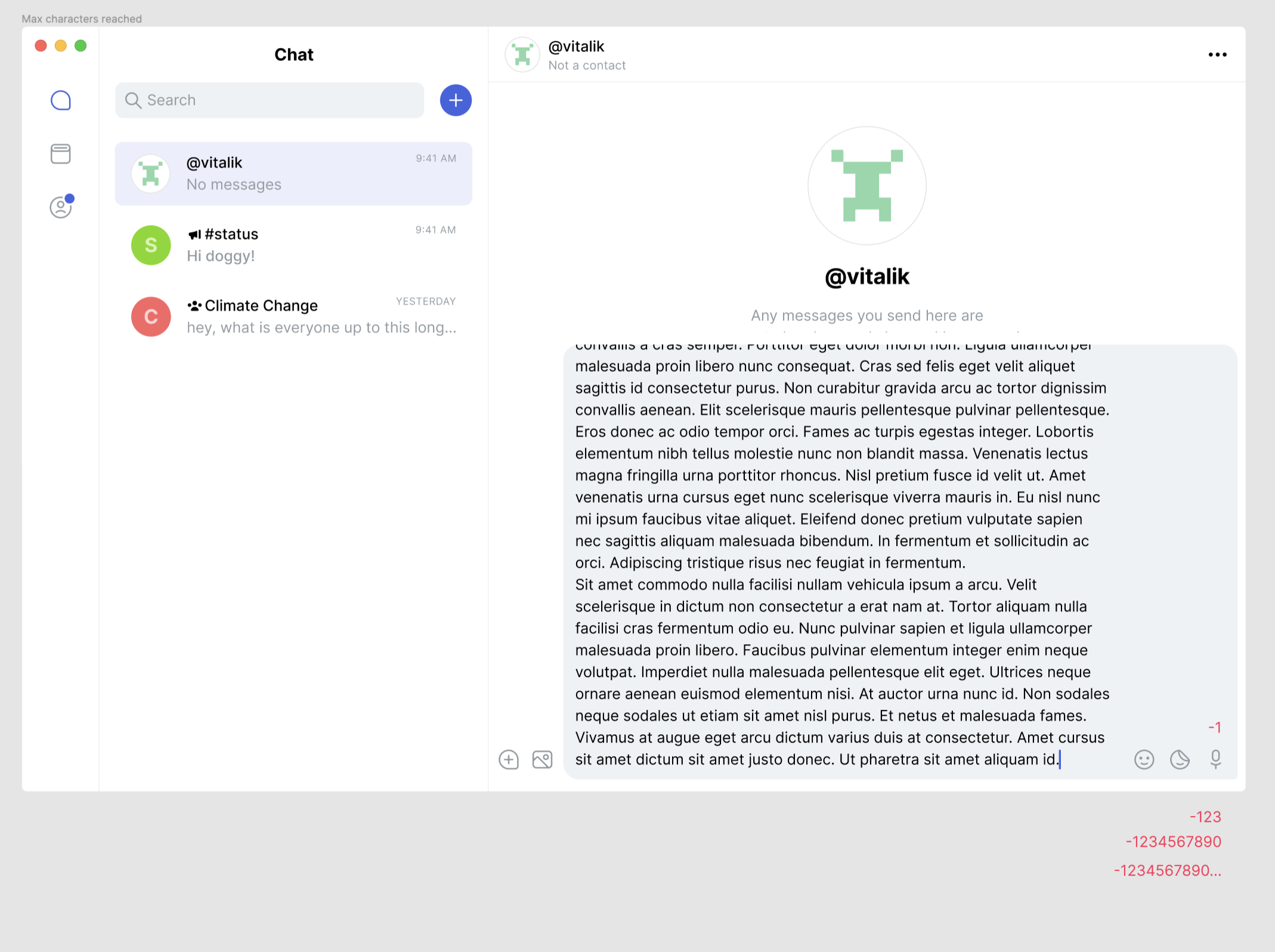 Set 2000 character limit for chat input field · Issue #1006 · status-im ...