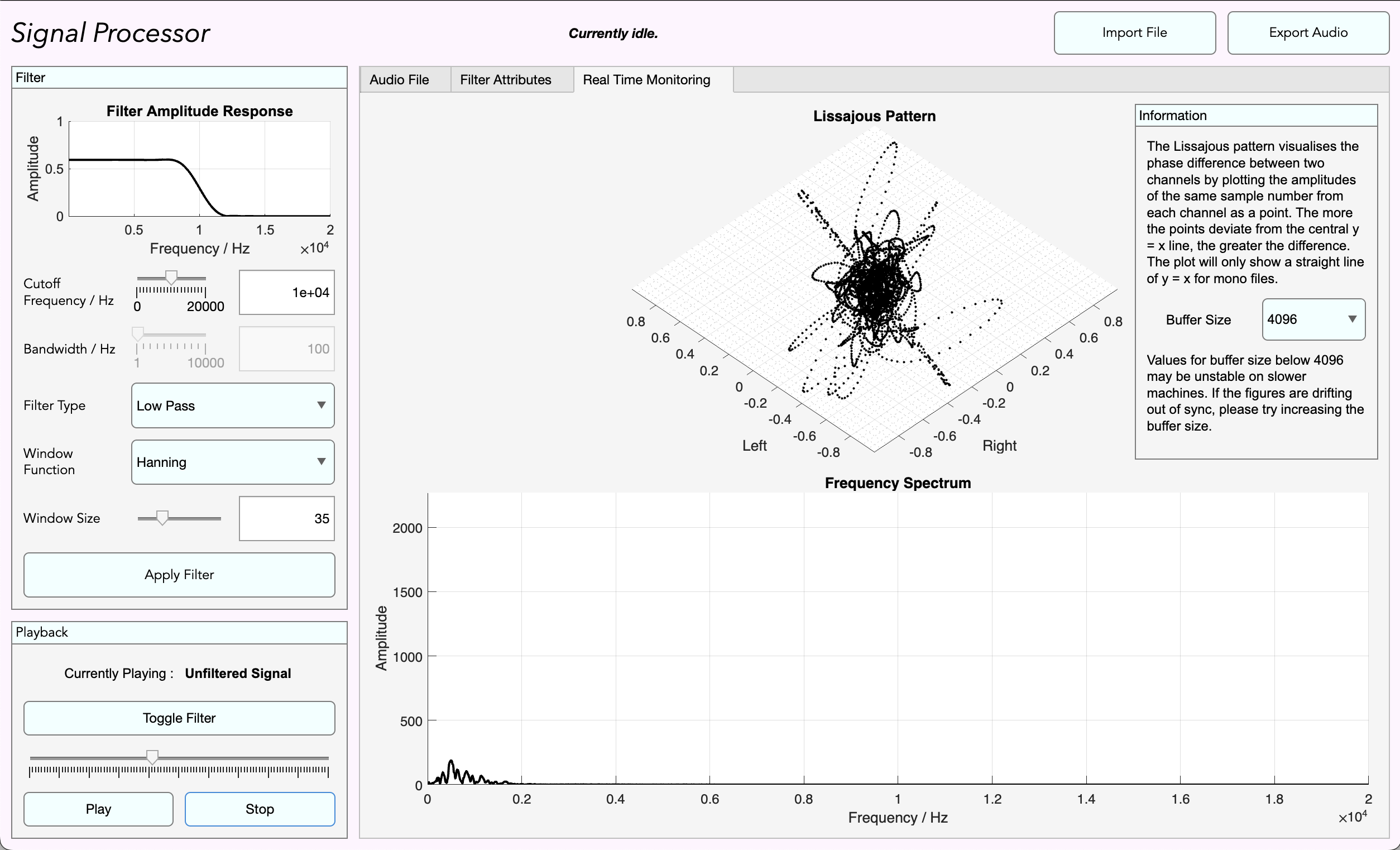 GitHub - a-soca/Signal-Processor: Finite impulse response filtering and ...