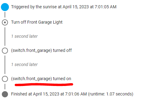 Automation turns light on again after switch turn_off action · Issue ...