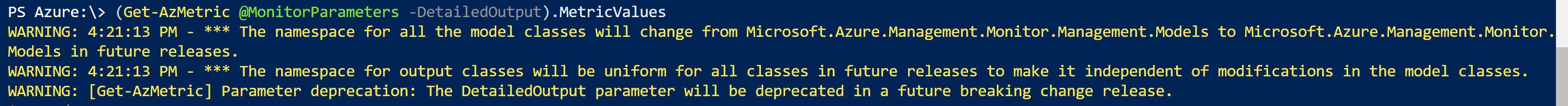 Warning when using Get-AzMetric · Issue #37420 · MicrosoftDocs/azure ...