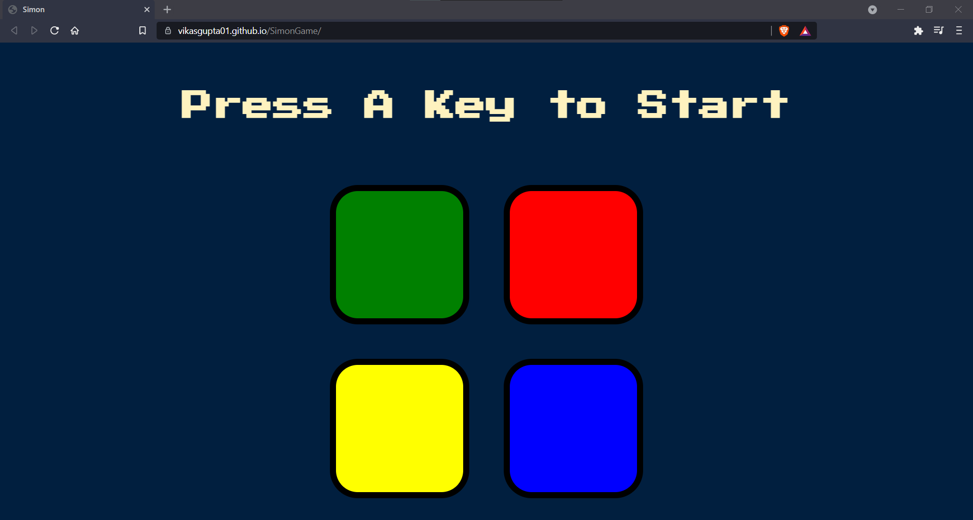 GitHub - vikasgupta01/SimonGame: A game where you remember the pattern from the beginning and ...