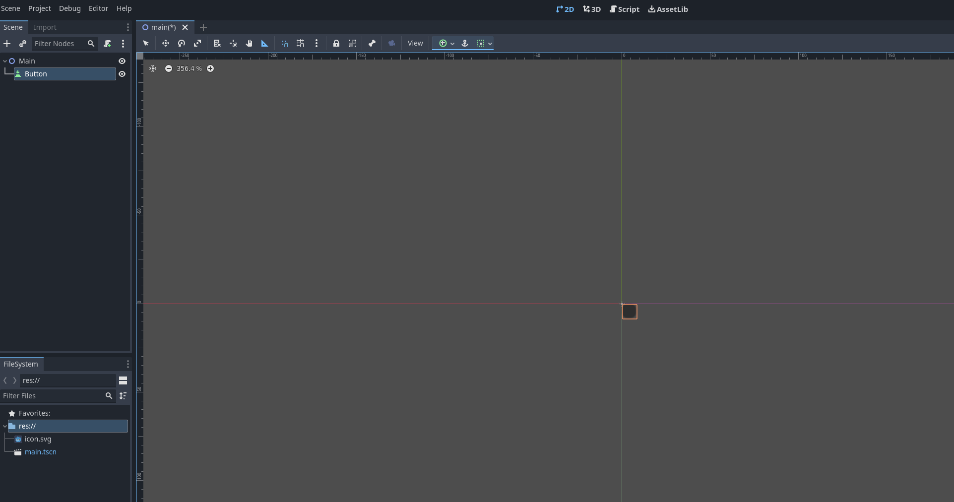 Newly created button cannot be moved or resized from top left corner of 2D scene · Issue #81596 ...