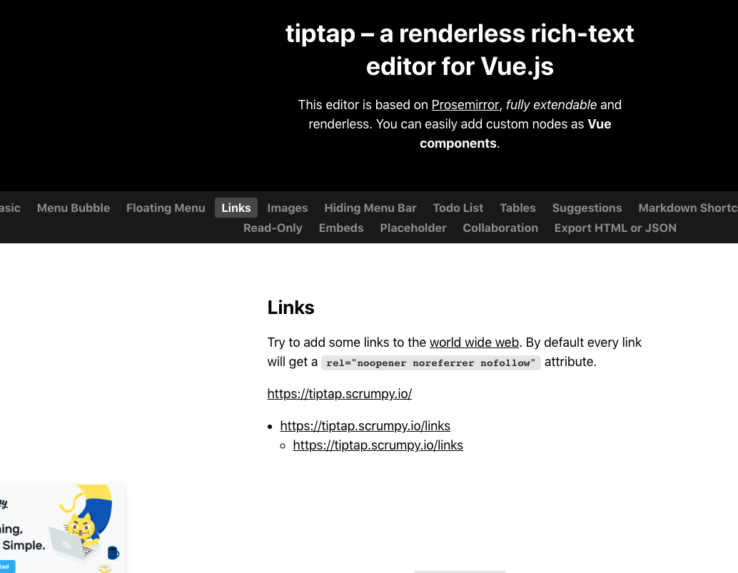 Hyperlinks inside of lists are opened 3+ times · Issue #311 · ueberdosis/tiptap · GitHub