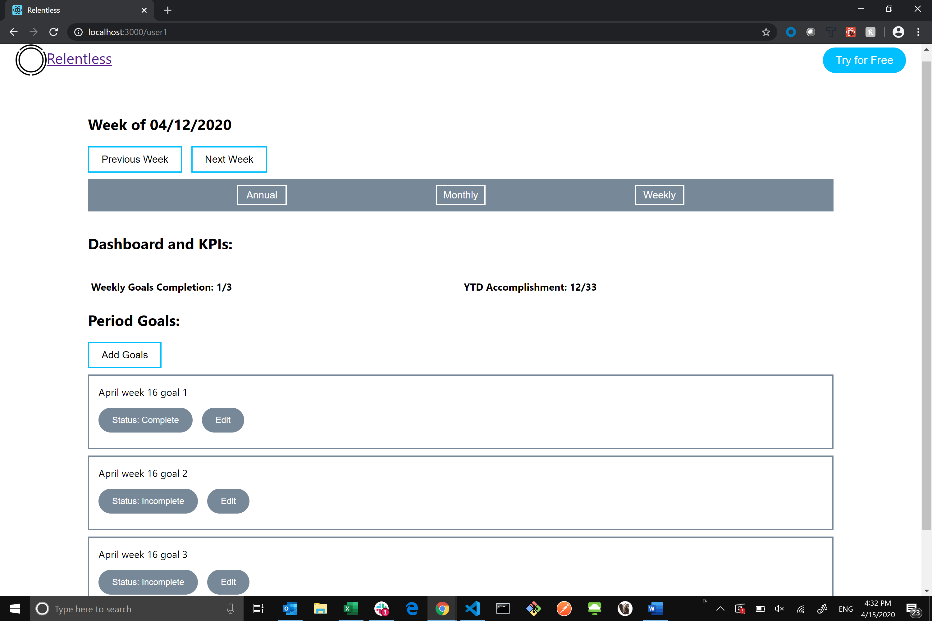 GitHub - johlee92/relentless-client: Client side for the Relentless app