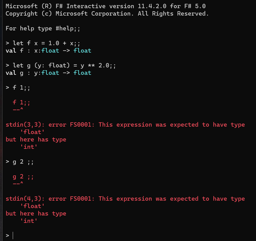 In F 6 Fsi A `float Float` Function Dynamically Casts `int` Input