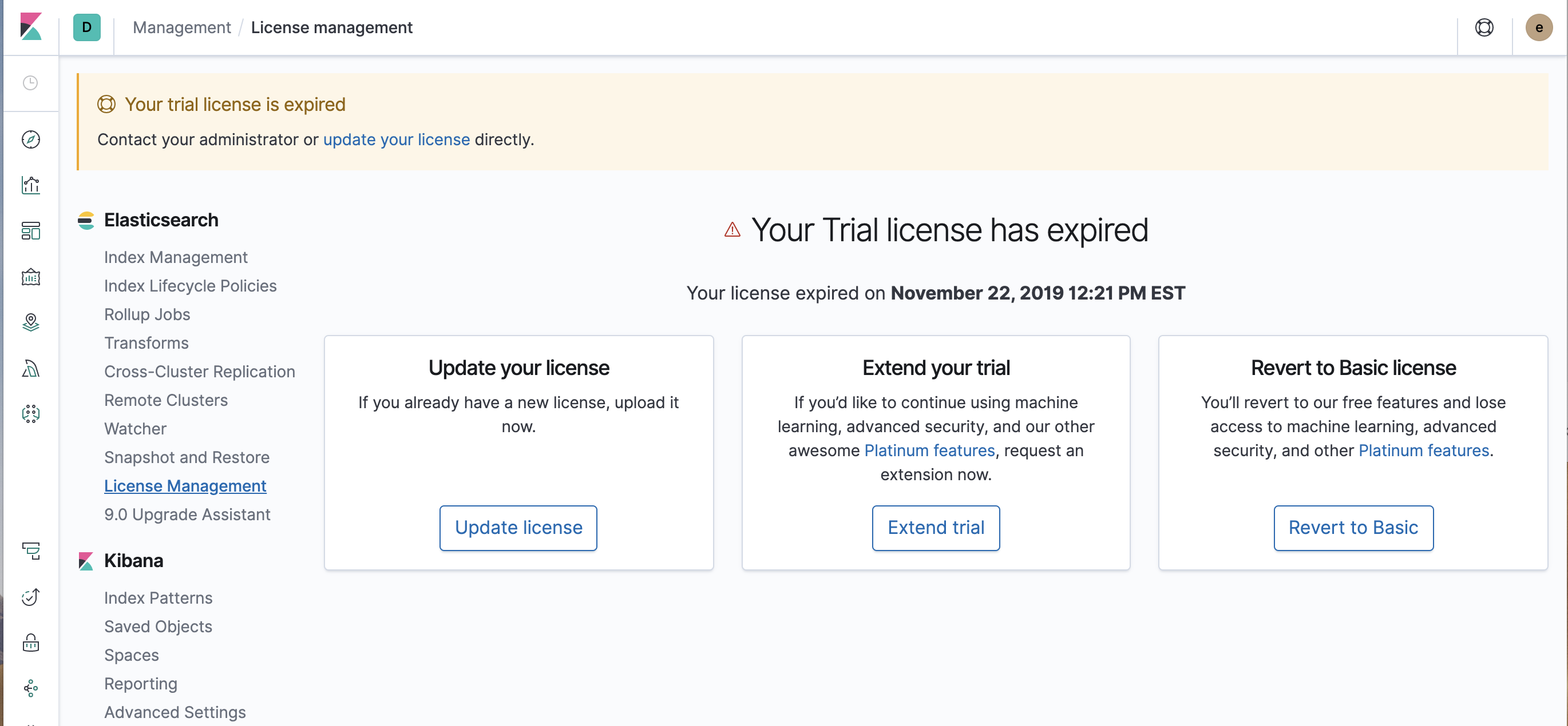 Update license expiration docs to include details about what happens in Kibana · Issue #18386 ...