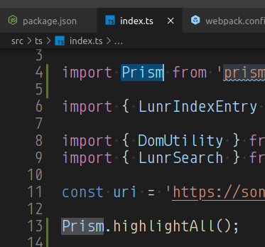 add prismjs to the `webpack` bundle · Issue #10 · BryanWilhite/day-path · GitHub