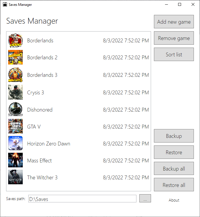 GitHub - KornienkoDev/Saves-Manager: Simple, easy to use games saves ...