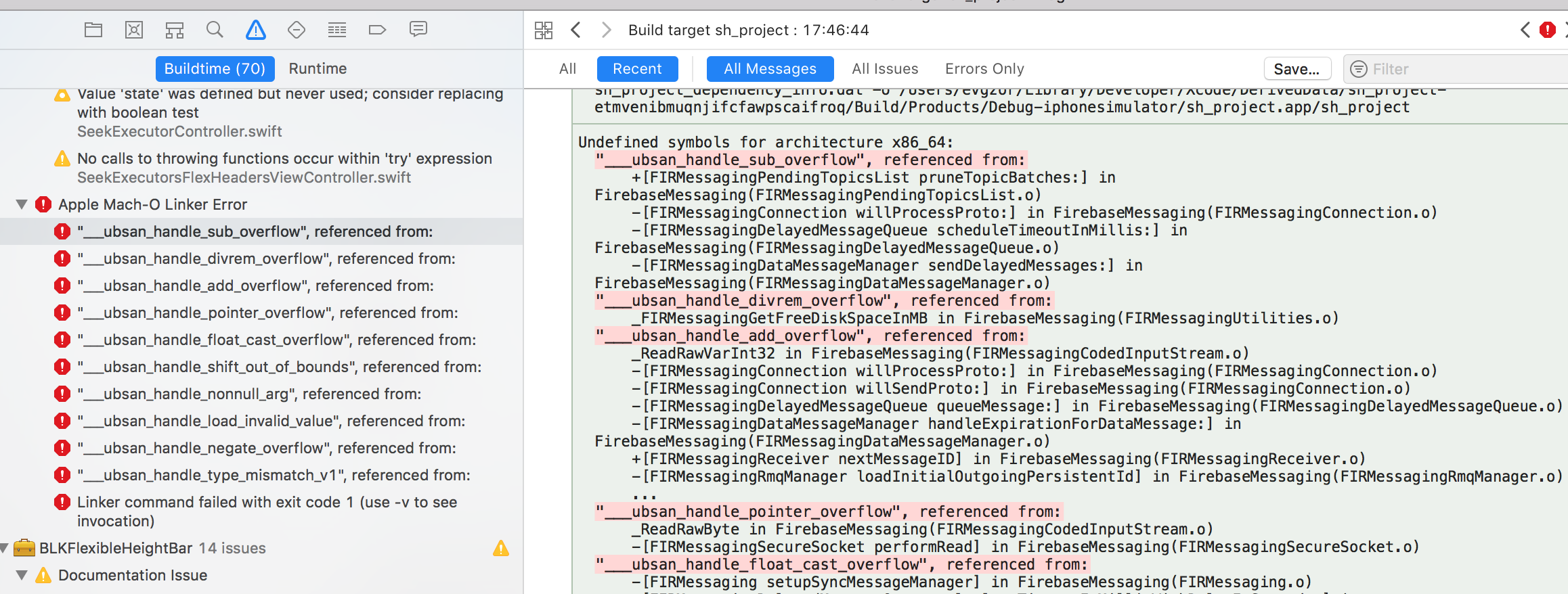 Build Fails In Ios Simulator If Address Sanitizer Is Off · Issue 2092 · Firebasefirebase Ios