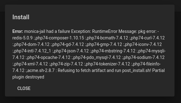 TrueNAS Monica Plugin failing install · Issue #4866 · monicahq/monica · GitHub