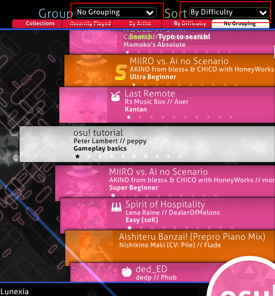 Difficulty split in song selection similar to stable. · ppy osu · Discussion #21820 · GitHub