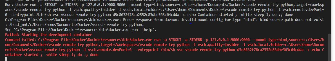 Remote-Containers Docker error "invalid mount config for type "bind" · Issue #76314 · microsoft ...