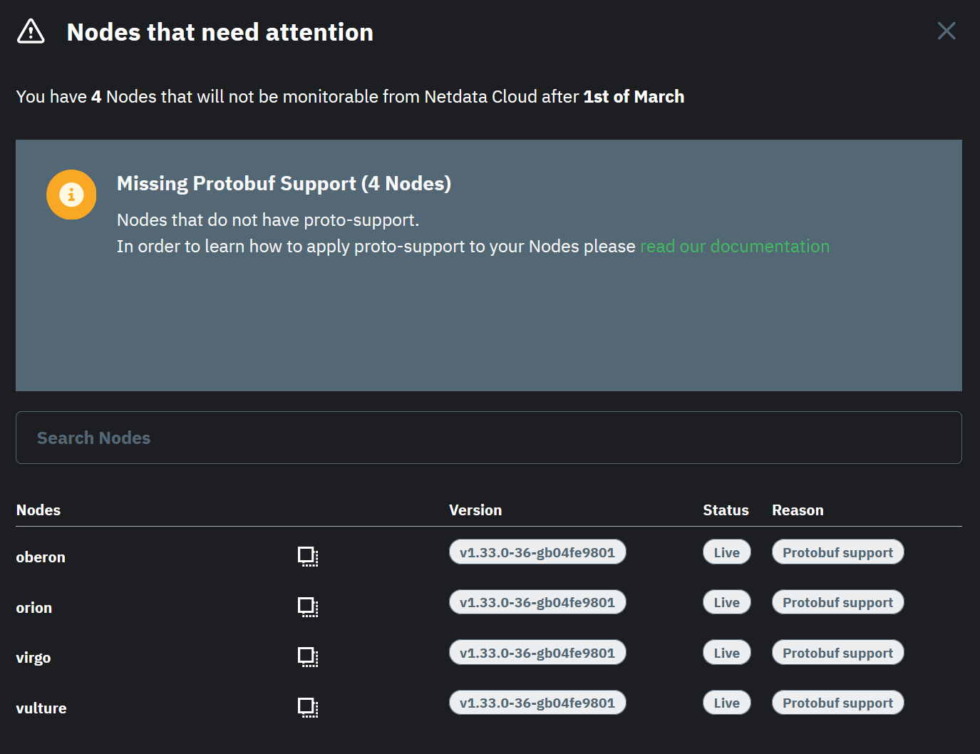 [Bug]: Missing Protobuf Support - False-positive warning on cloud · Issue #12149 · netdata ...