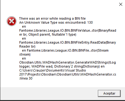 Weird error when opening a wad.client file · Issue #38 · Crauzer/Obsidian · GitHub