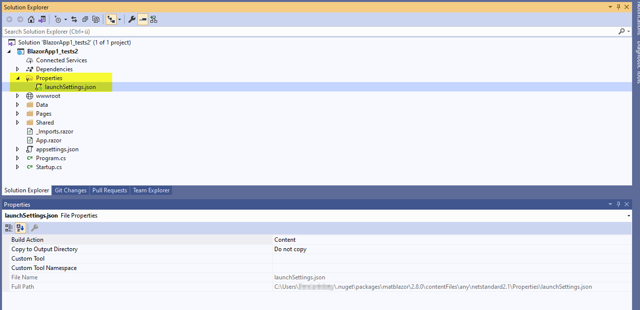 remove the launchSettings from the nuget package · Issue #476 · SamProf/MatBlazor · GitHub