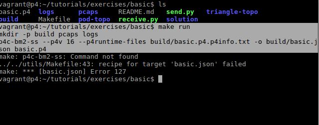 make run on basic.p4 giving error · Issue #412 · p4lang/tutorials · GitHub