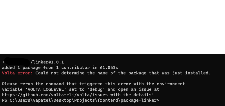 Unable to install local package globally. · Issue #1490 · volta-cli/volta · GitHub