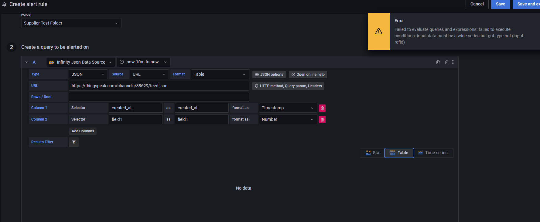 I Can Not Create An Alert With Infinity Data Source · Issue 282 · Yesoreyeramgrafana Infinity 