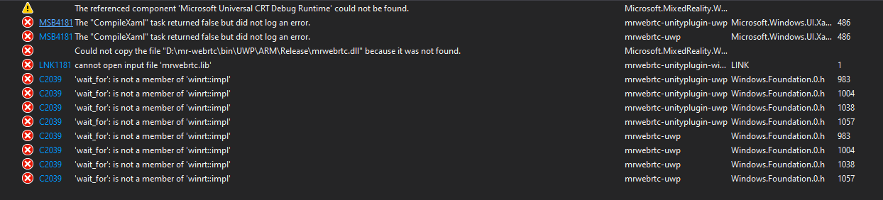 Can't build solution after building core dependencies from sources ...