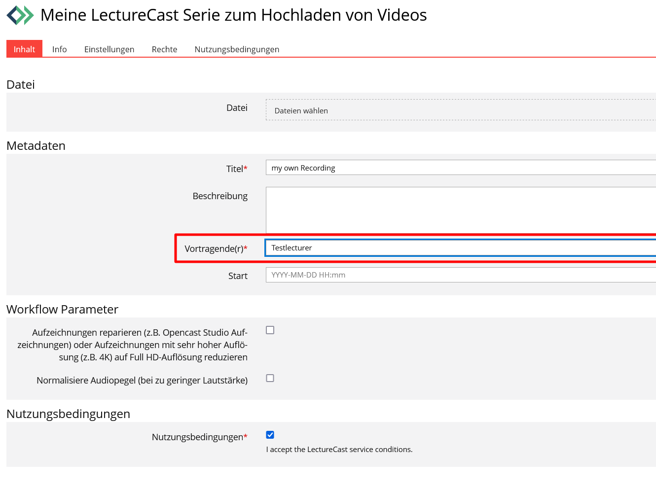 Missing configuration: In sub-tab "Events" the option '"Presenter" mandatory' is missing · Issue ...