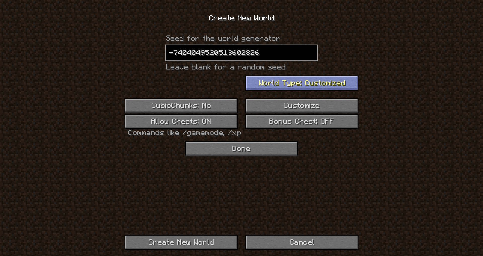 Flat cubic and custom cubic world options come after debug mode · Issue #75 · OpenCubicChunks ...