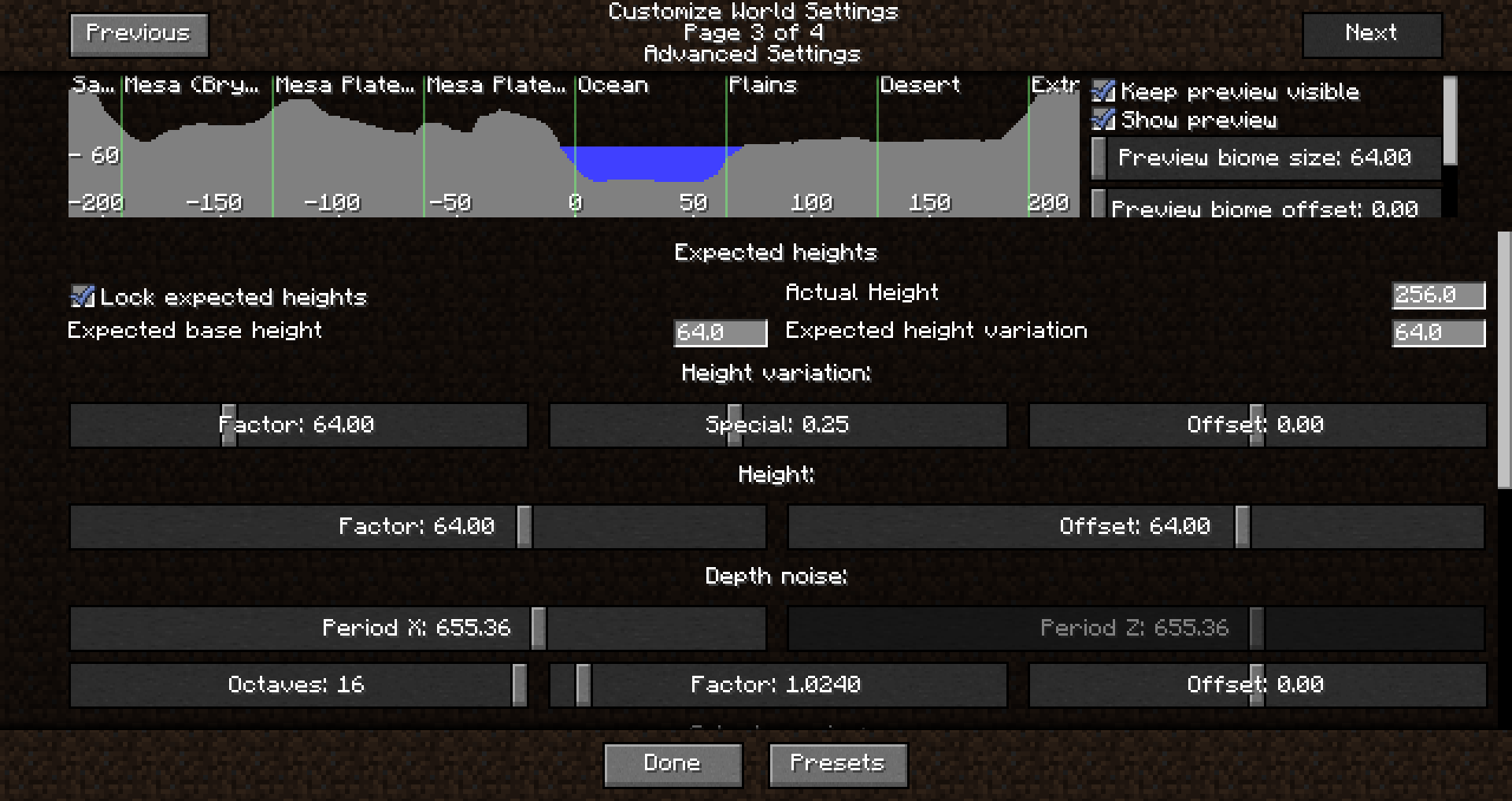 Advanced Settings is still considered page 3 of 4 · Issue #77 · OpenCubicChunks/CubicWorldGen ...