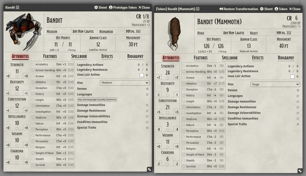 Polymorphing does not revert correctly for NPC Actors · Issue #1917 · foundryvtt/dnd5e · GitHub