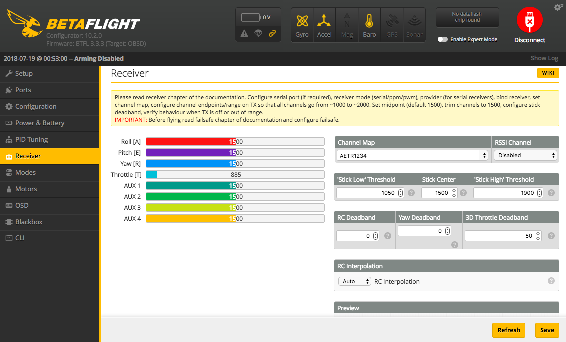 What is the APIs to test the motors when mocking pitch/roll/yaw ...